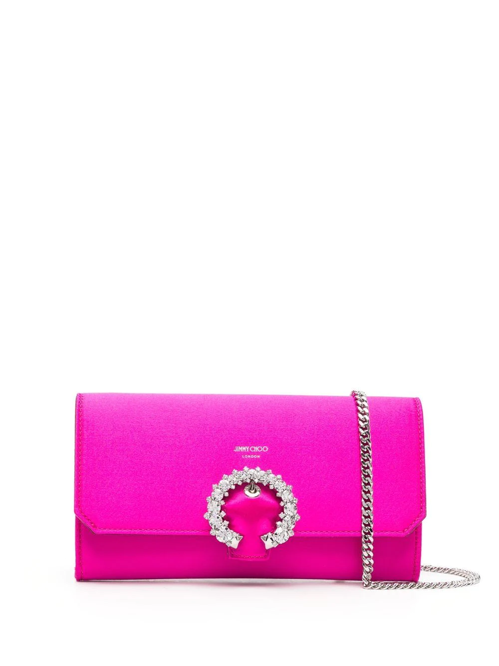 Jimmy Choo Crystal-embellished Wallet-on-chain In Pink & Purple | ModeSens